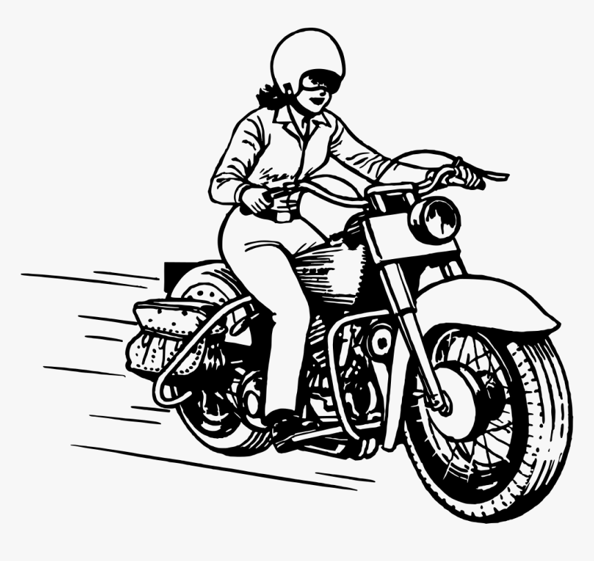 Lady On Motorbike - Lady On Motorcycle, HD Png Download , Transparent ...