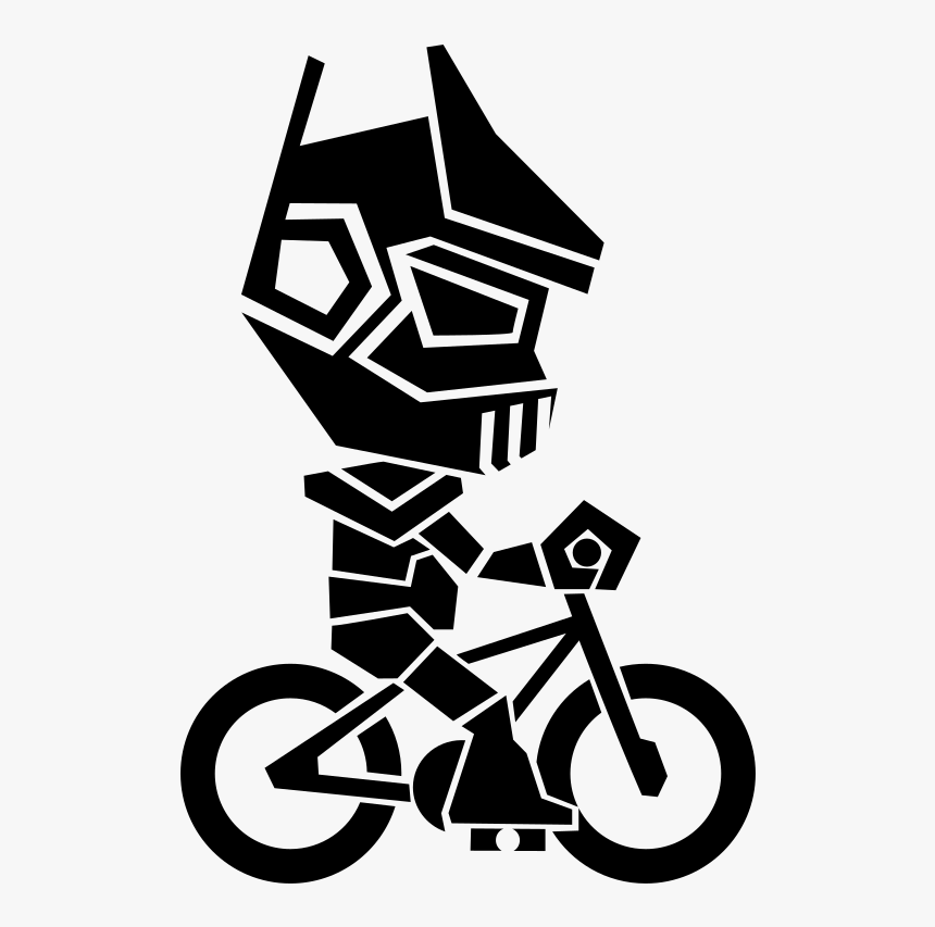 Robot Riding A Bike - Robot Cycle Drawing, HD Png Download ...