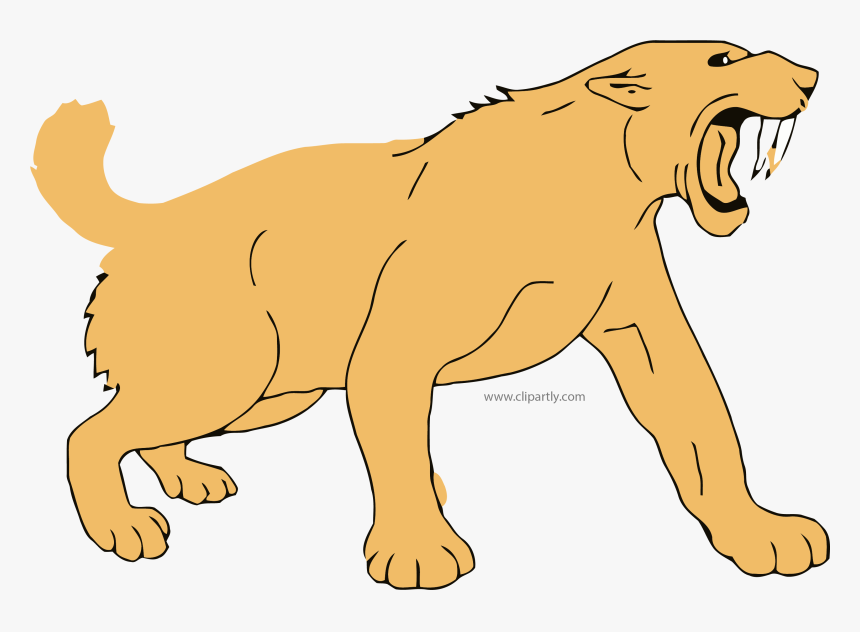Transparent Saber Tooth Tiger Png - Clip Art Saber Tooth Tiger, Png ...