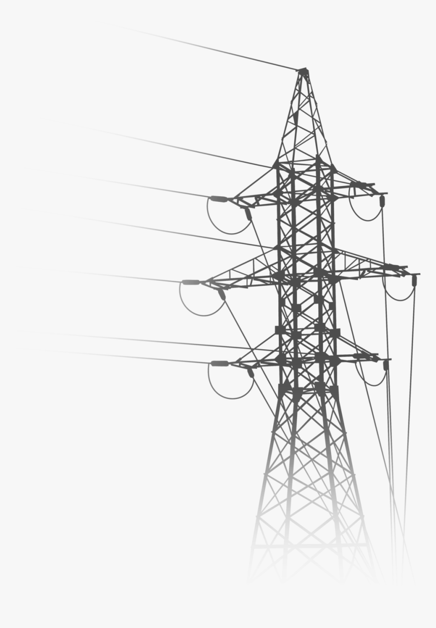 Power Line Drawing At - Electric Tower Transparent Background, HD Png ...