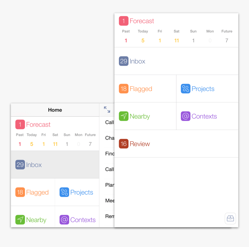 The Home Screen In Omnifocus For Ios On Iphone 6 Plus - Omnifocus ...