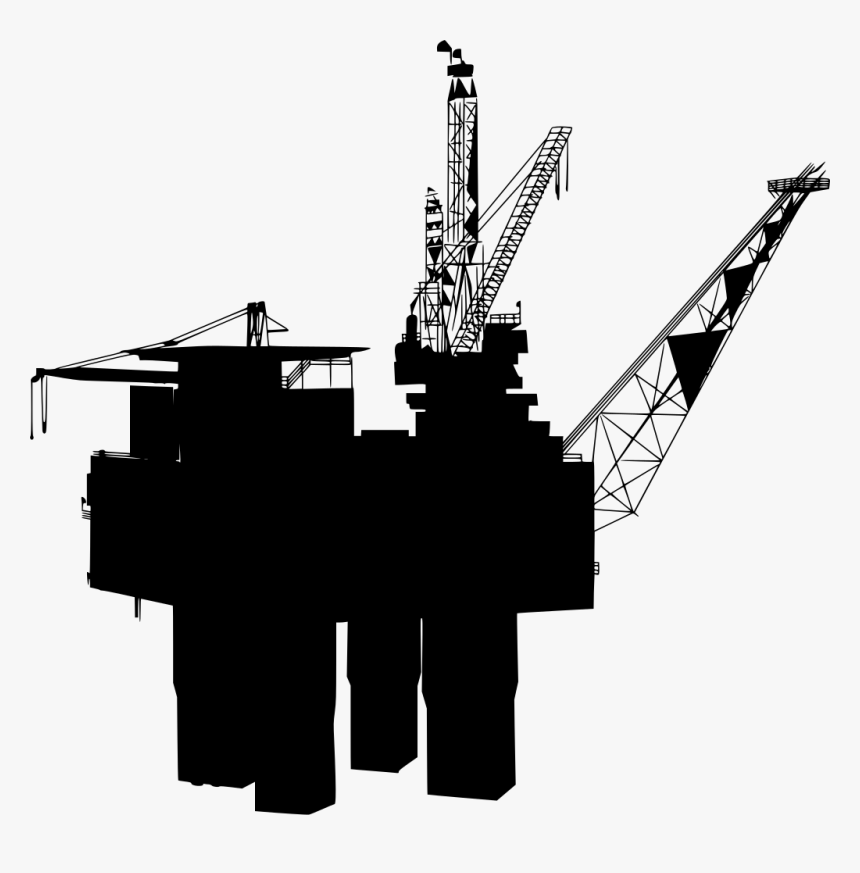 Oil And White - Oil Rig In Black And White, HD Png Download ...