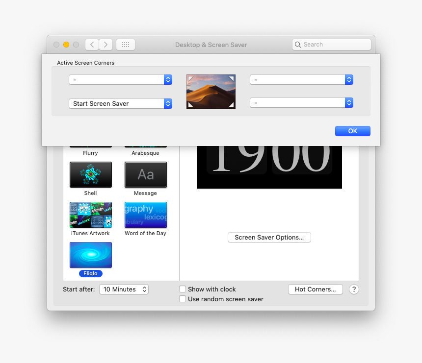 Set Hot Corners - Screensaver, HD Png Download , Transparent Png Image ...