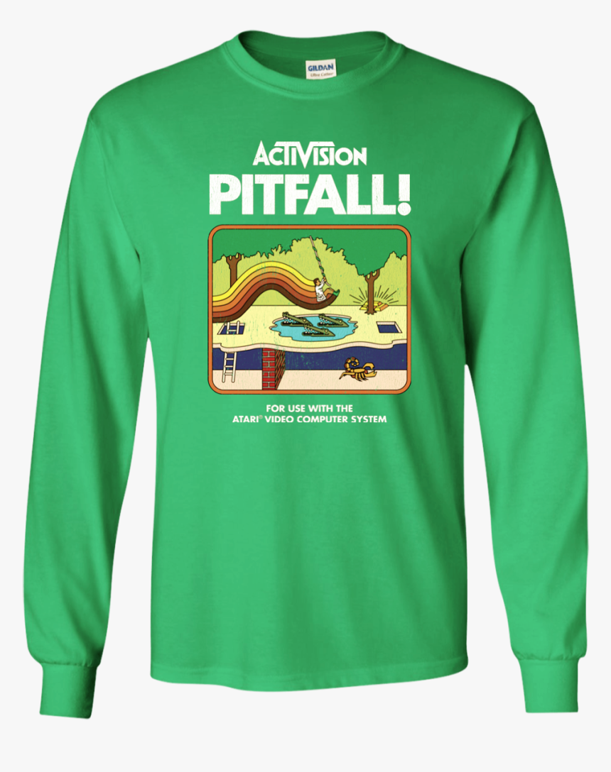 Activision Pitfall Retro Atari 2600 G240 Gildan Long, HD Png Download ...