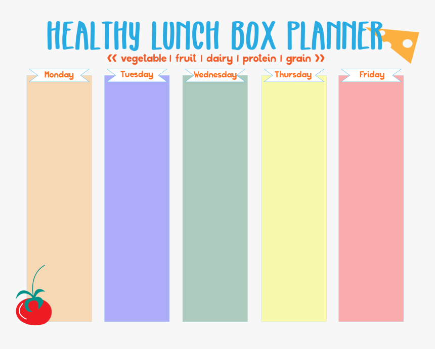 Free Printable Lunch Box Planner, HD Png Download , Transparent Png ...