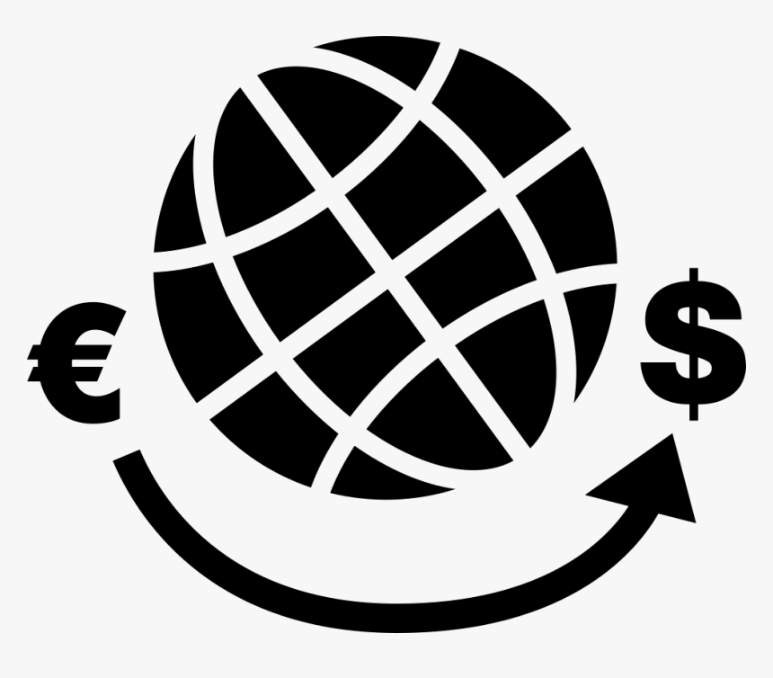 Earth Globe Grid With Euros And Dollars Signs - Airplane And World Png ...