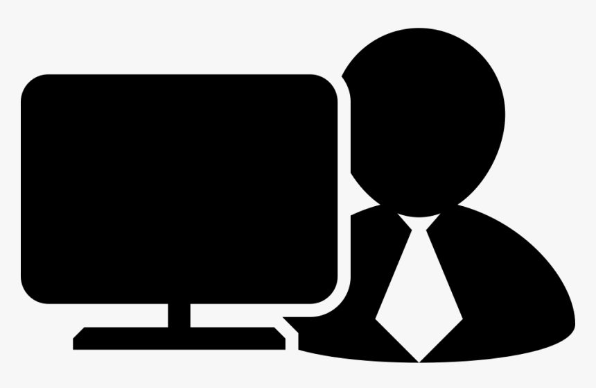 Worker In Front Of A Computer Monitor Comments - Employee Icon Png ...