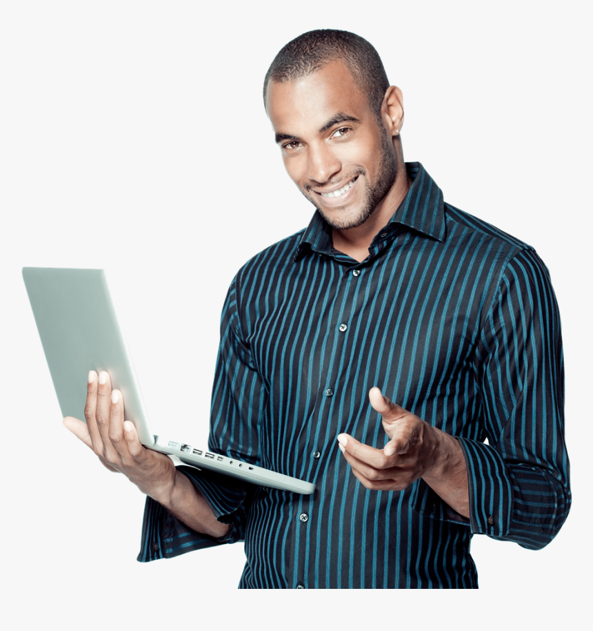 Happy Person On Computer