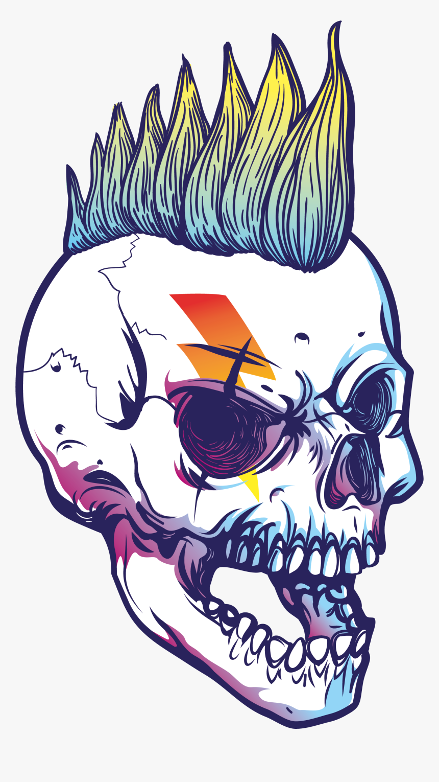 Skull Mohawk, HD Png Download , Transparent Png Image - PNGitem