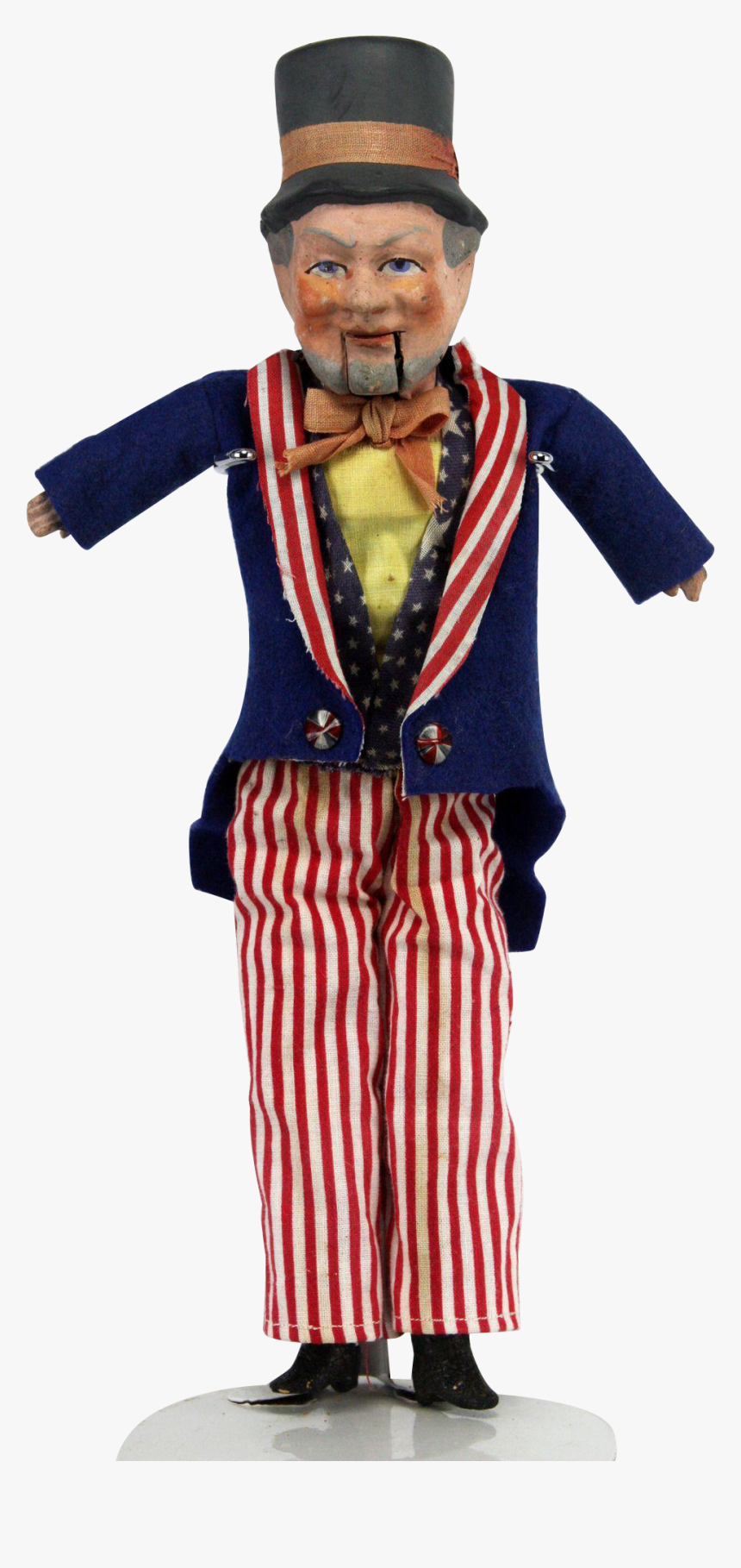 Antique German Uncle Sam Mechanical Doll Ca1900 - Costume Hat, HD Png ...
