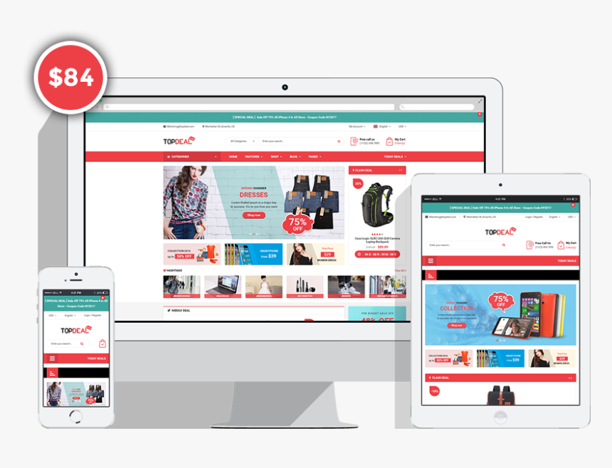 Free Prestashop 1.7 Themes, HD Png Download , Transparent Png Image ...