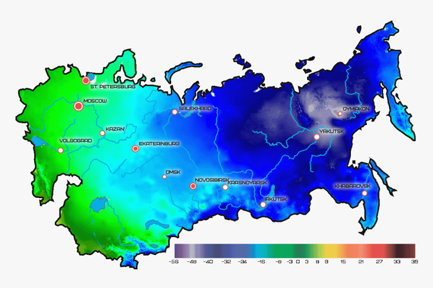 Average Temperature Map For December In Russia - Russia Average ...