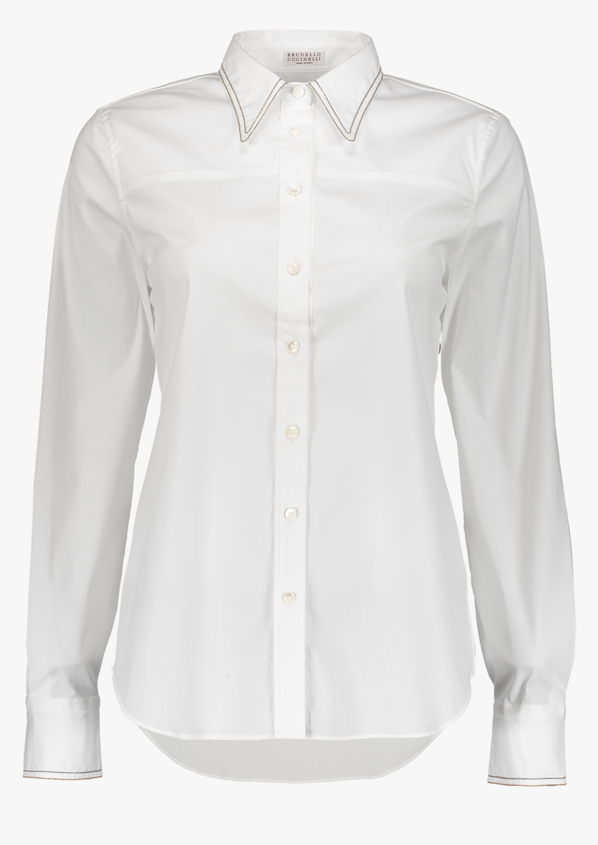 Long Sleeve Button Up Blouse In White, HD Png Download , Transparent ...