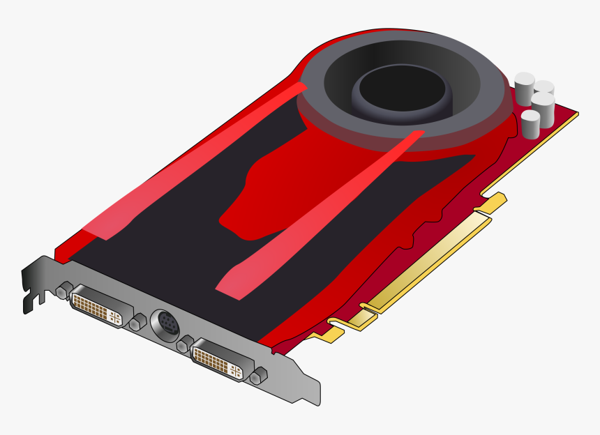 Single Slot Gaming Video Card Clip Arts - Graphics Card Vector Png ...