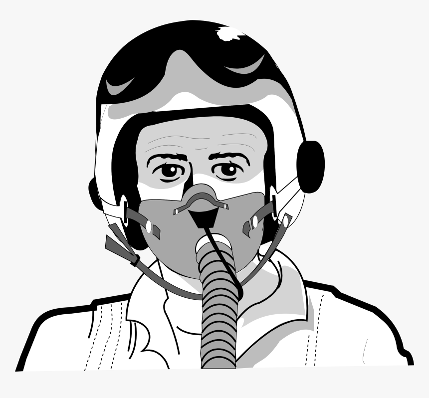 Pilot Drawing Mask - Clipart Black And White Pilot, HD Png Download ...