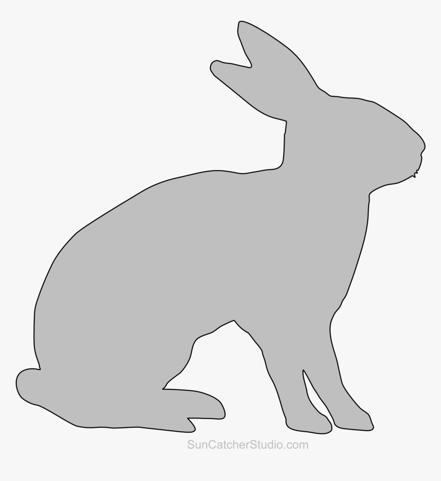 Rabbit Bunny Pattern Outline Clip Art Printable Downloadable - Domestic ...