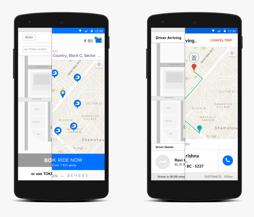 Transparent Phone Template Png - Adobe Xd Map Ui Kit, Png Download ...