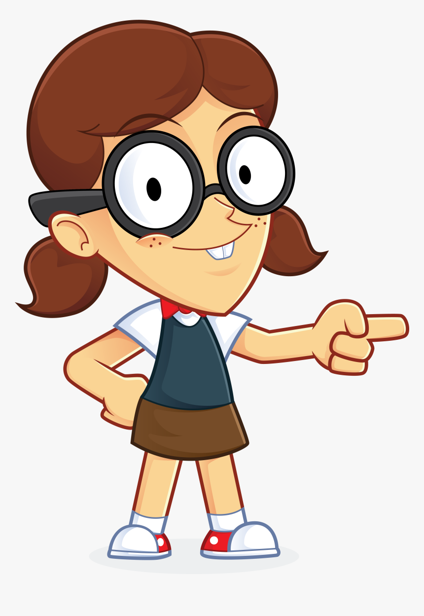 Cliparthot Of Geek Guarantee And Pointing Ⓒ - Nerd Cartoon, HD Png ...