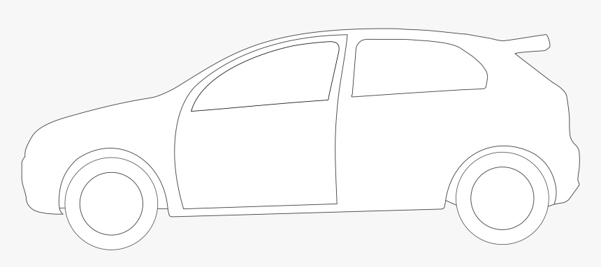 Line Art,angle,compact Car - Car Outline White Png, Transparent Png ...