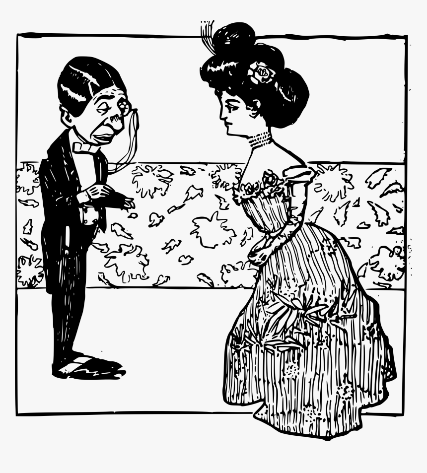 Big Head Lady And Man Clip Arts - Cartoon, HD Png Download ...