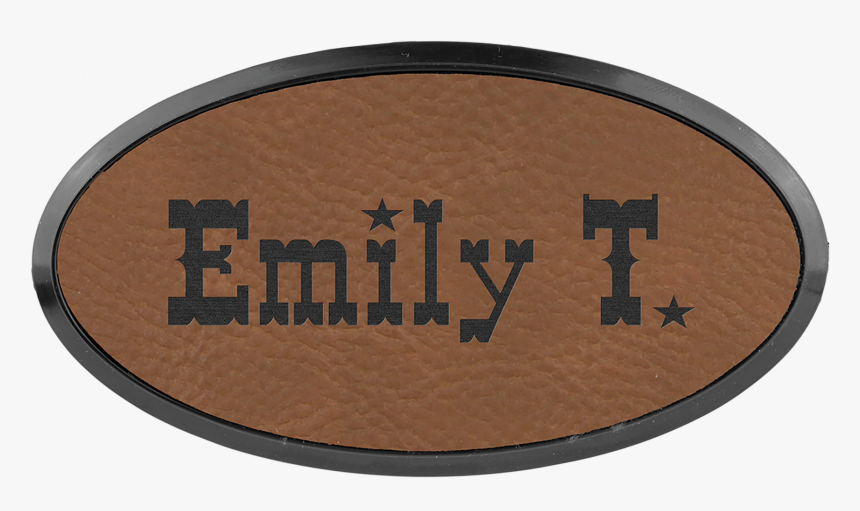 Oval With Border Name Badge With Magnet - Western, HD Png Download ...