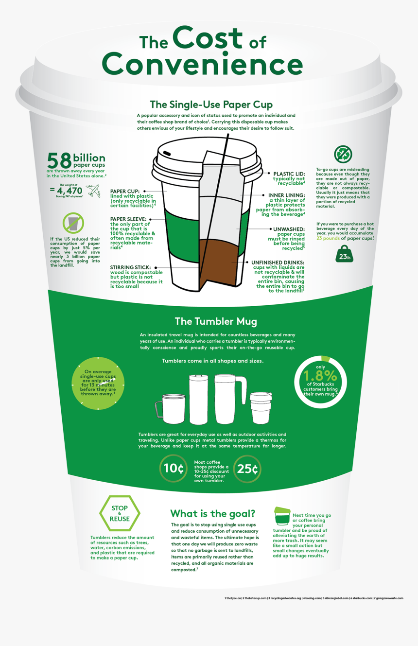Disposable Coffee Cup Infographic, HD Png Download , Transparent Png ...