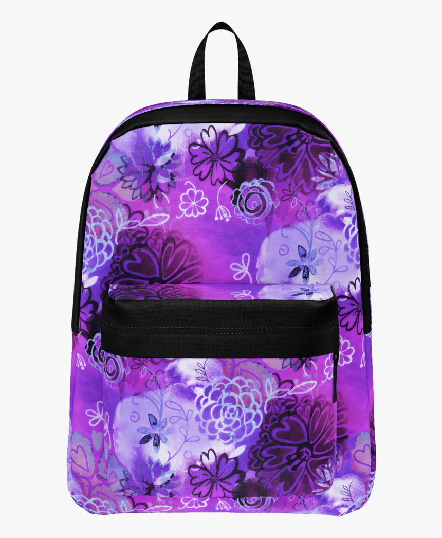 Grunge Urban Purple Flowers Backpack - Bag, HD Png Download ...