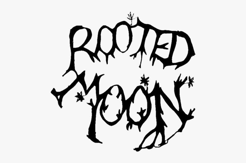 Rooted Moon Monochrome Logo Black - Calligraphy, HD Png Download ...