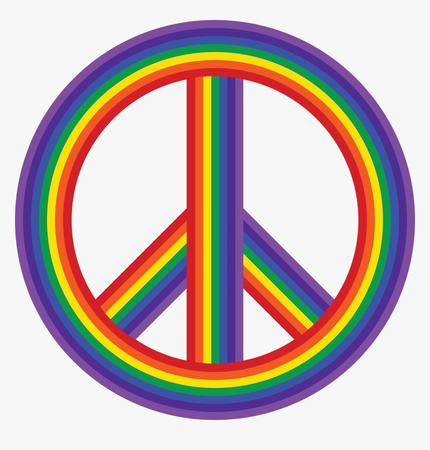 Free Clipart Of A Rainbow Peace Symbol - Rainbow Peace Sign Png ...