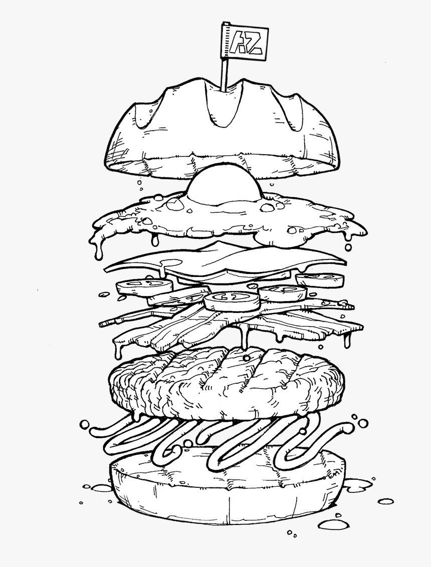Transparent Chalk Drawings Png - Burger Drawing Png, Png Download ...