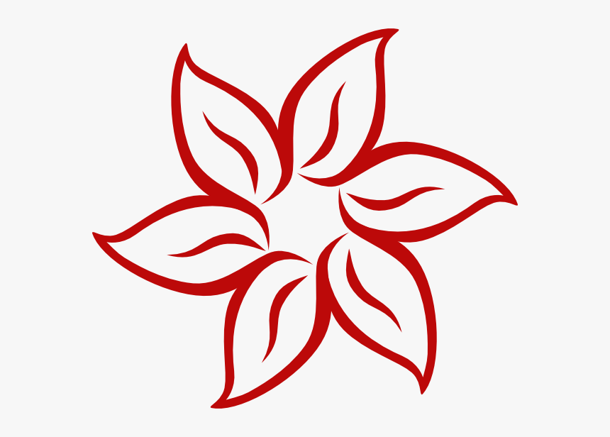 Red Flower Svg Clip Arts - Flower Clipart B W, HD Png Download ...