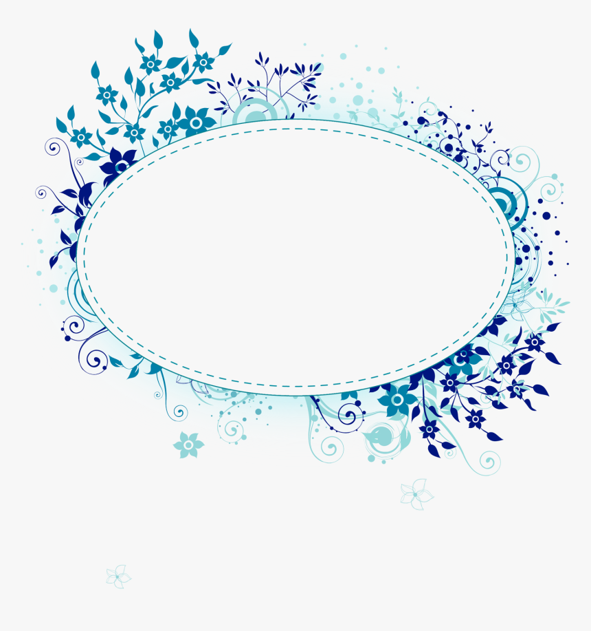 Free Blue Heart Frame Png - Blue Round Frame Flower Png, Transparent ...