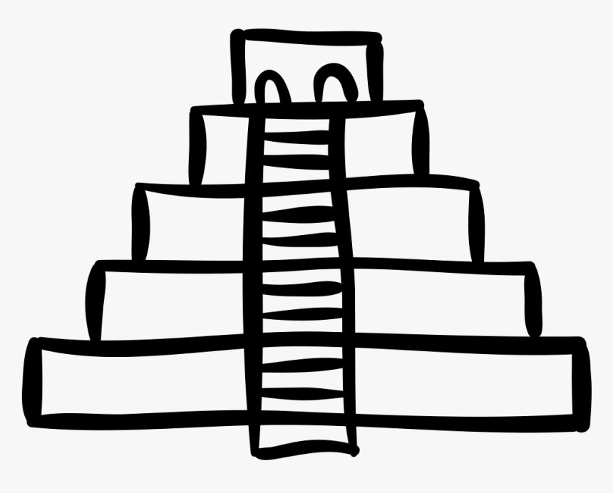 Staired Pyramid Hand Drawn Outline - Inca Temple Clipart, HD Png ...