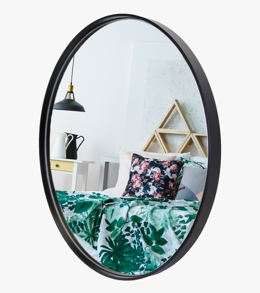 Deep Frame Round Mirror - Mdf Frame Round Mirror, HD Png Download ...