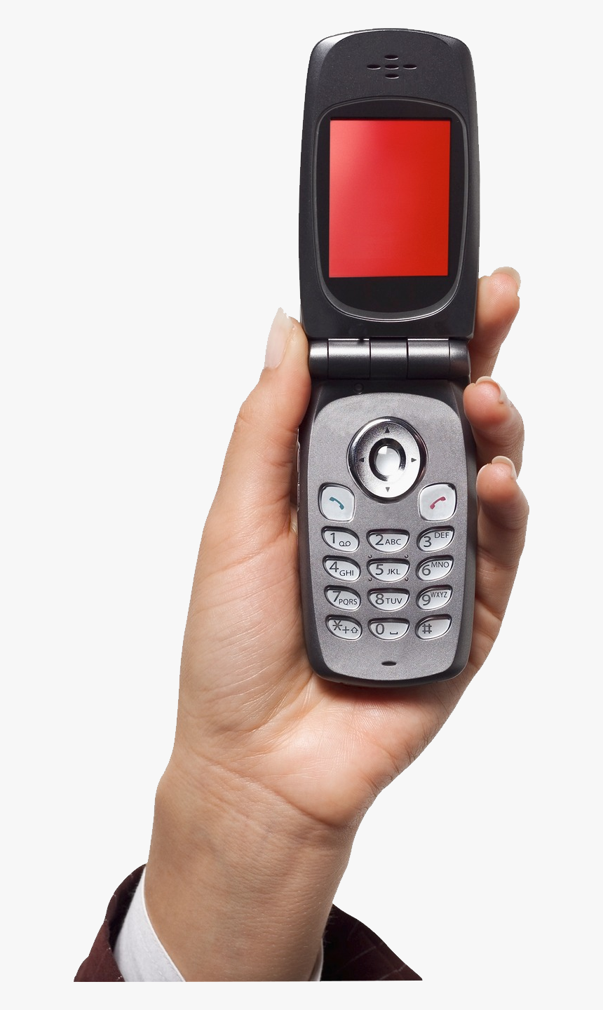Phone In Hand - Hand Holding Flip Phone, HD Png Download , Transparent ...