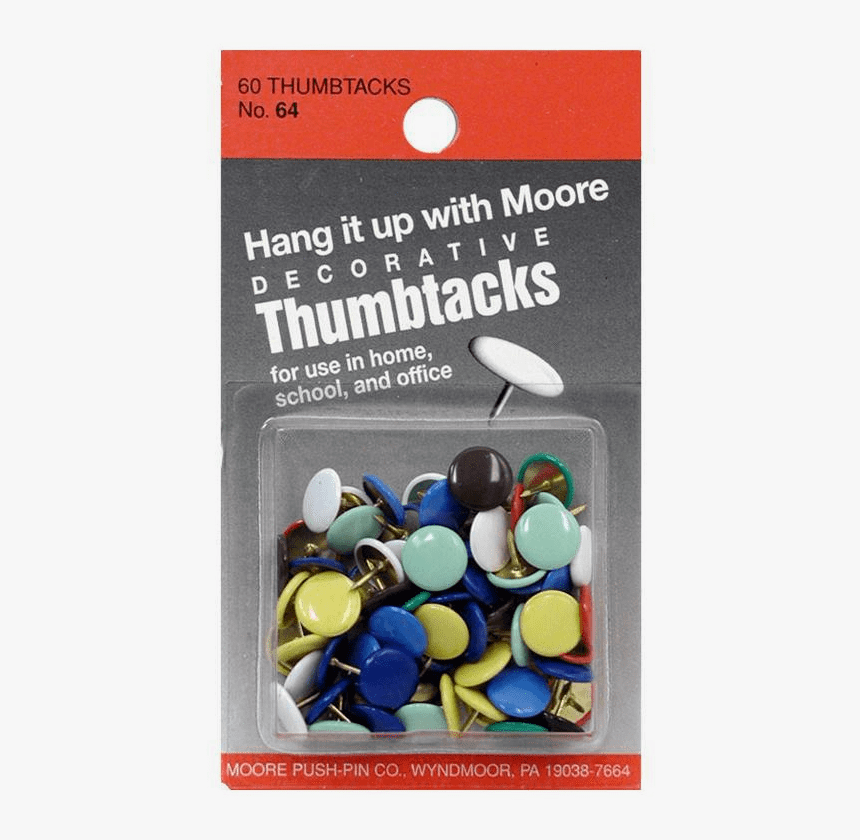 Moore Thumb Tack Decorative Astd 60pc - Pharmacy, HD Png Download ...
