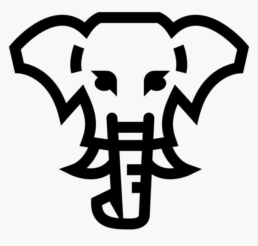 Elephant Frontal Head Outline - Elephant Head Front Png, Transparent ...