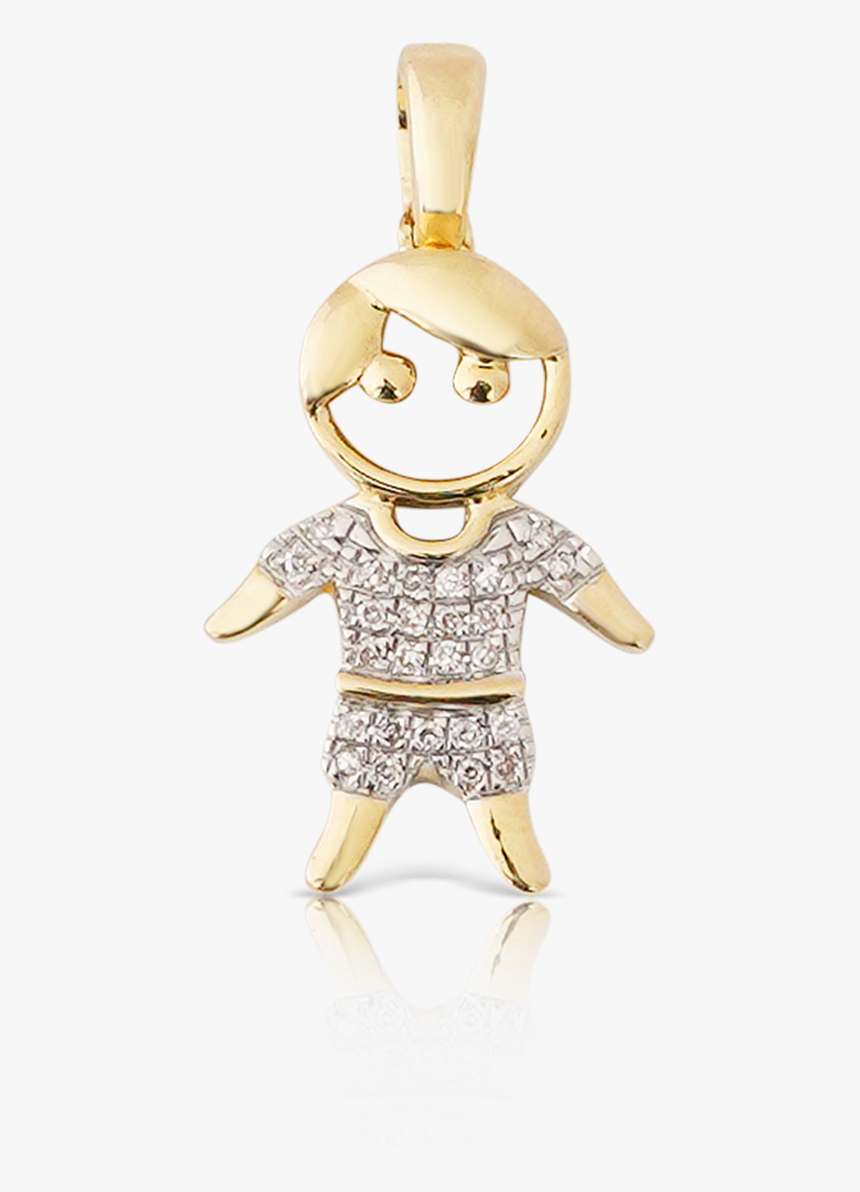 10k Yellow Gold Diamond Boy Pendant - Figurine, HD Png Download ...