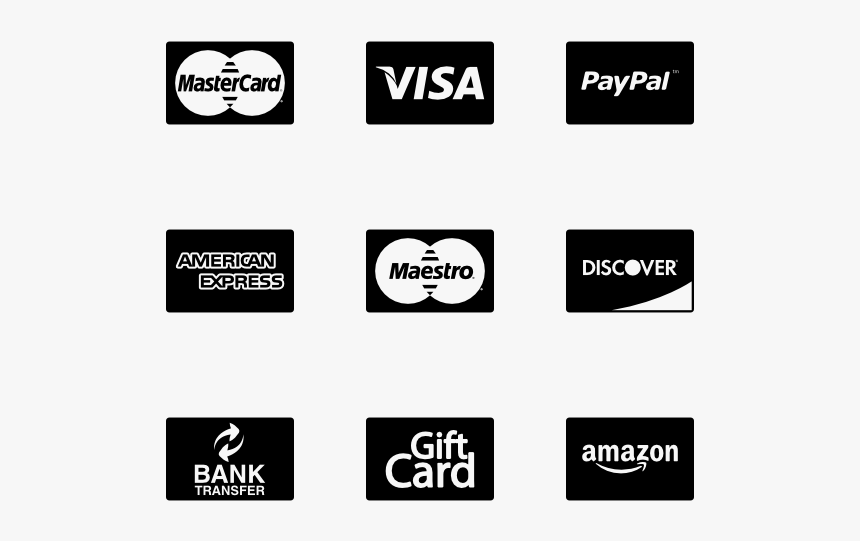 Payments Cards - White Payment Icons Png, Transparent Png , Transparent ...