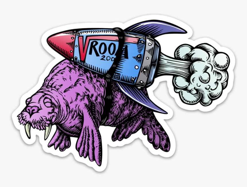 Image Of Vroom Walrus Sticker, HD Png Download , Transparent Png Image ...