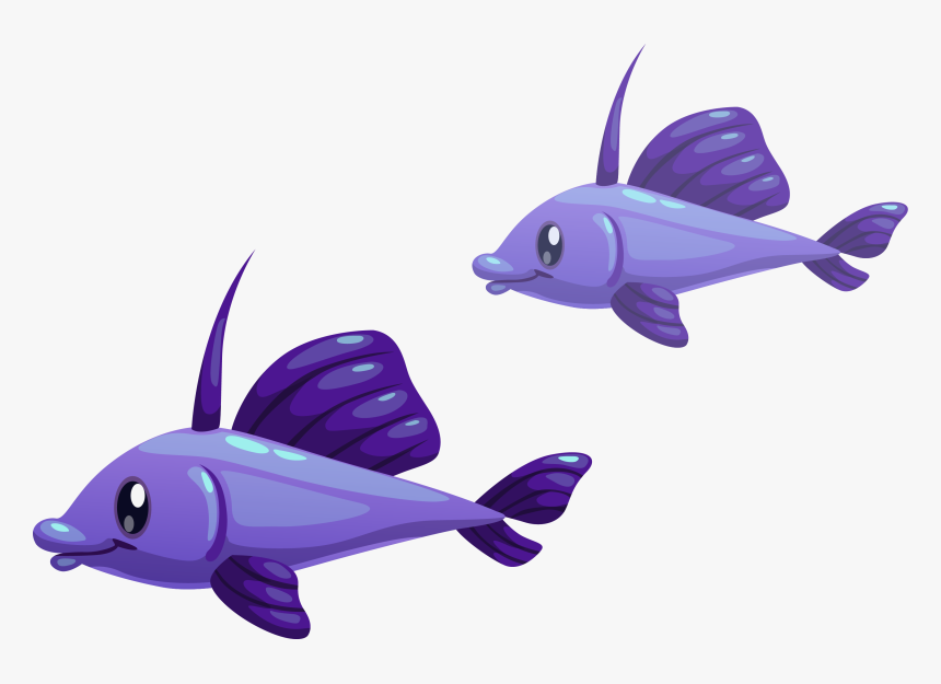 Cartoon Purple Illustration - Coral Reef Fish, HD Png Download ...