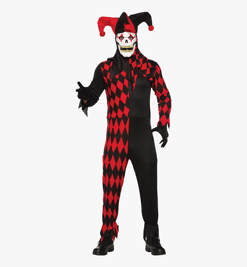 Evil Jester Costume - Black And Red Jester, HD Png Download ...