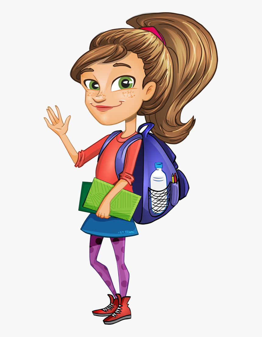 Girl Student Working Clipart