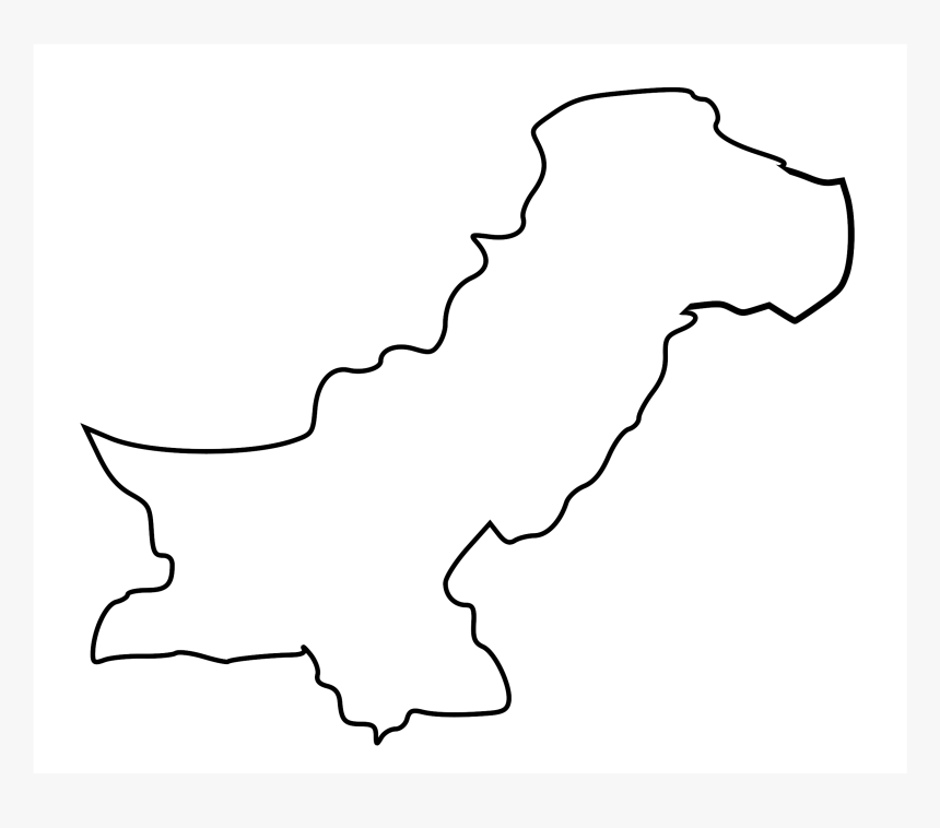 Black Outline Map Of Pakistan Clip Arts - Pakistan Cartoon Map, HD Png ...