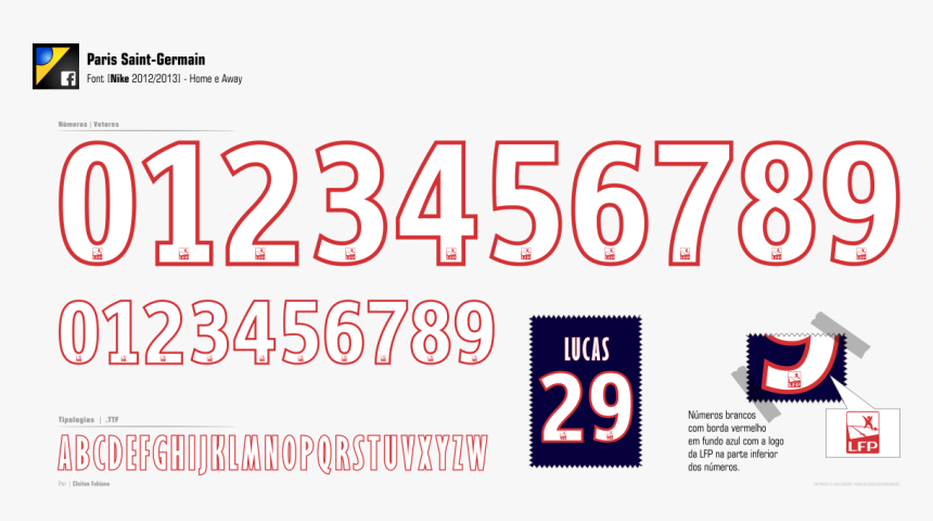 Jersey Numbers Png - Fonte Paris Saint Germain, Transparent Png ...