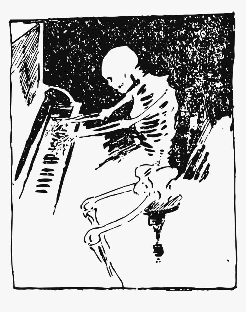 Skeleton Vintage Vector - Piano Playing Skeleton, HD Png Download ...