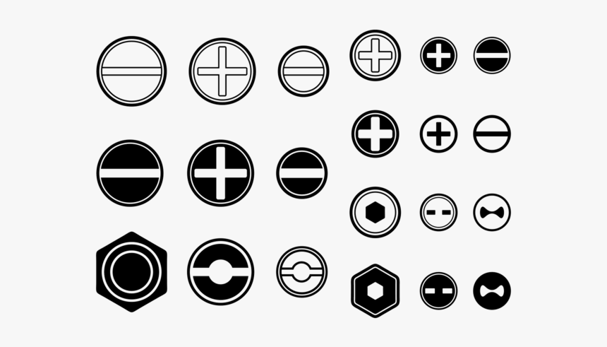 Screws / Nuts / Nail Vector Icon - Phillips Screw Head Vector, HD Png ...