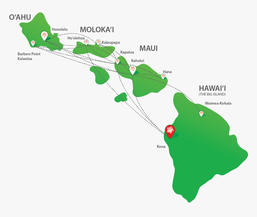 Mok Routemap - Mokulele Airlines Routes, HD Png Download , Transparent ...