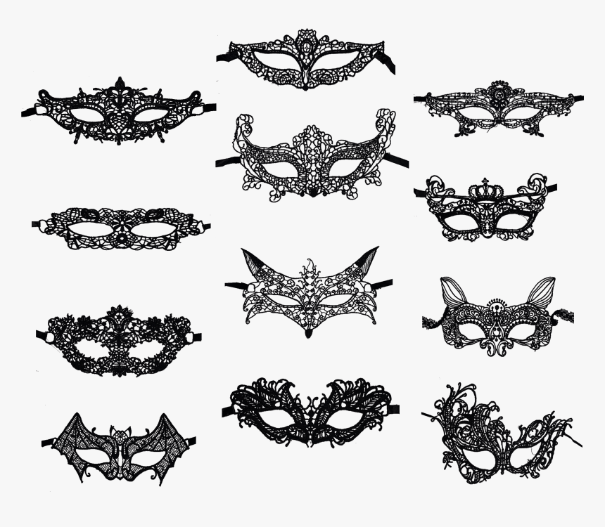 Image Of Lace Mask Prop - Drawing, HD Png Download , Transparent Png ...