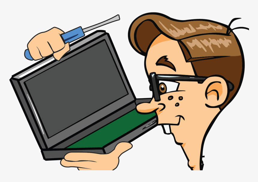 Laptop Repair Portland Clipart - Computer Technician Cartoon Png ...